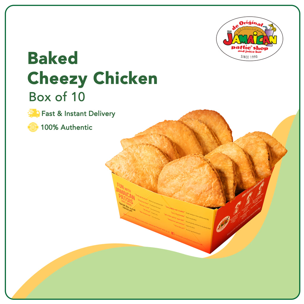 Jamaican Pattie Baked Cheezy Chicken Box of 10 – House Of Fruitas