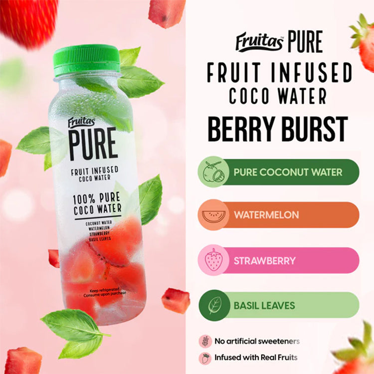 Fruitas Pure BERRY BURST - Fruit Infused Coco Water, Watermelon, Straw ...